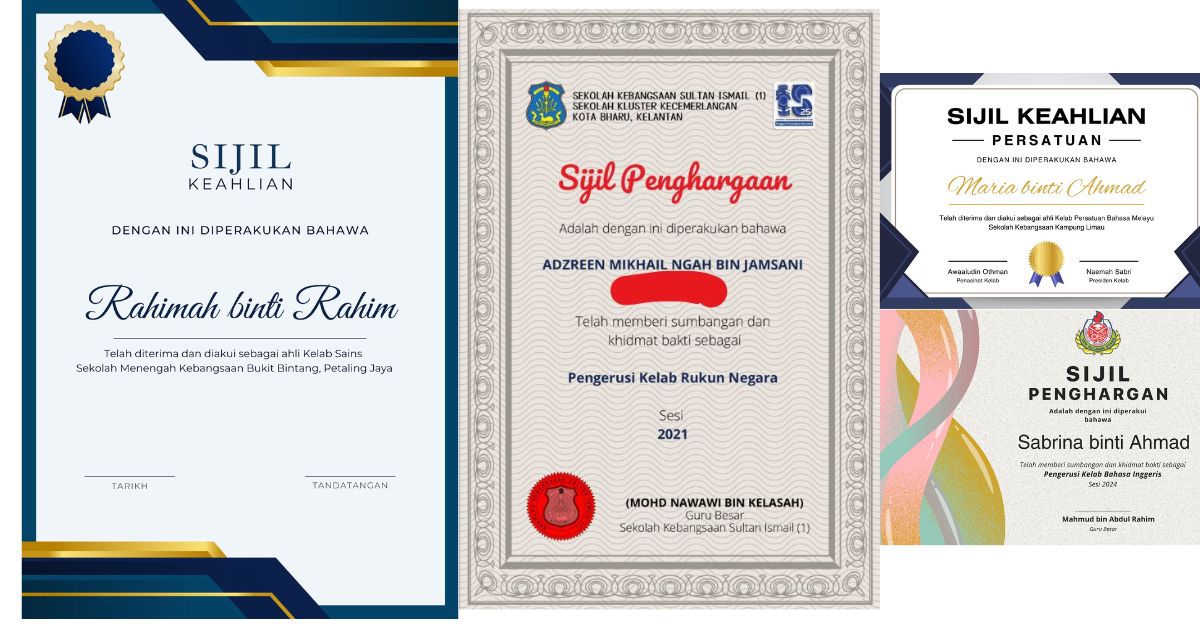 Contoh Sijil Penghargaan Sekolah: Panduan dan Template Canva Info ...
