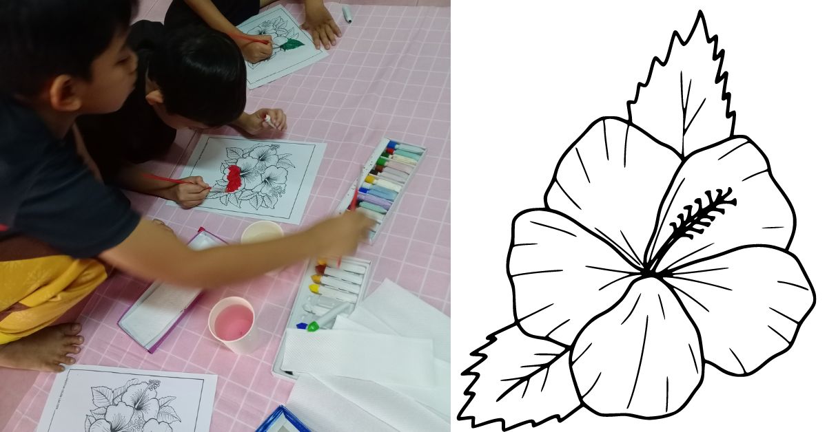 Aktiviti Mewarna Bunga Raya Bersempena Hari Kemerdekaan