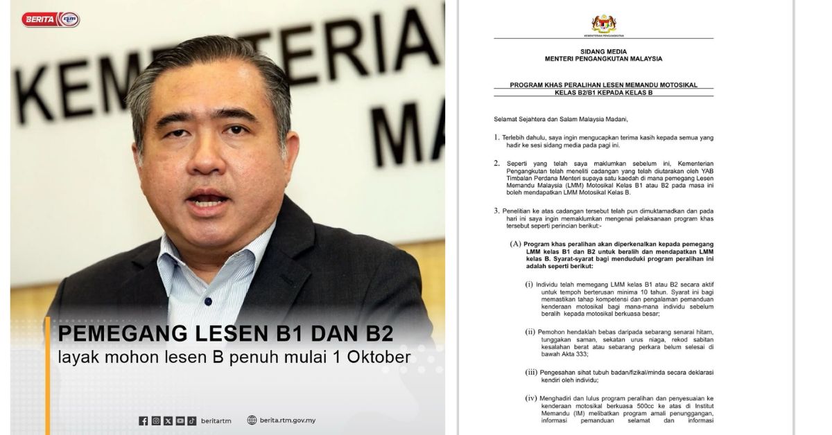 Lesen B Penuh (Full): Syarat dan Cara Memohon Mulai 1 Oktober