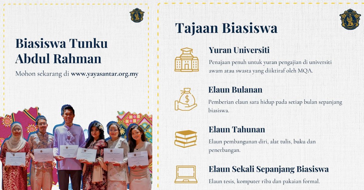 Biasiswa Tunku Abdul Rahman (BTAR2025): Permohonan & Syarat