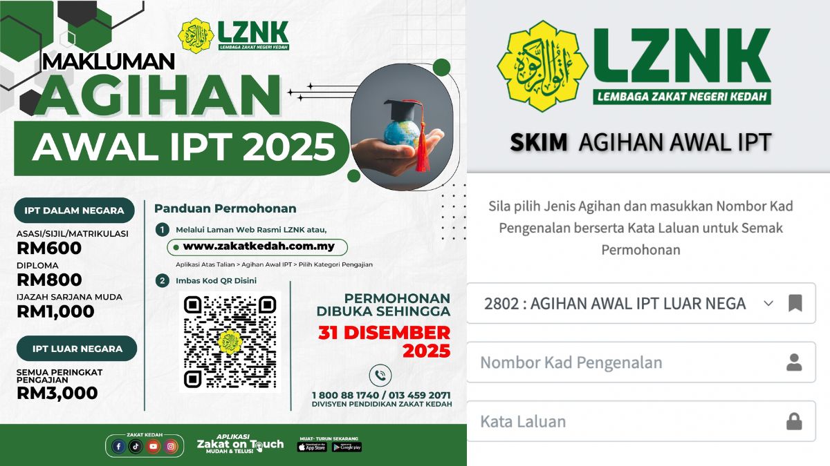 Permohonan Skim Agihan Awal IPT 2025 Zakat Kedah (LZNK)