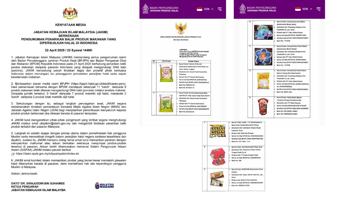 Senarai Produk Halal Indonesia Ditarik Balik 2025 (Ada DNA Babi)